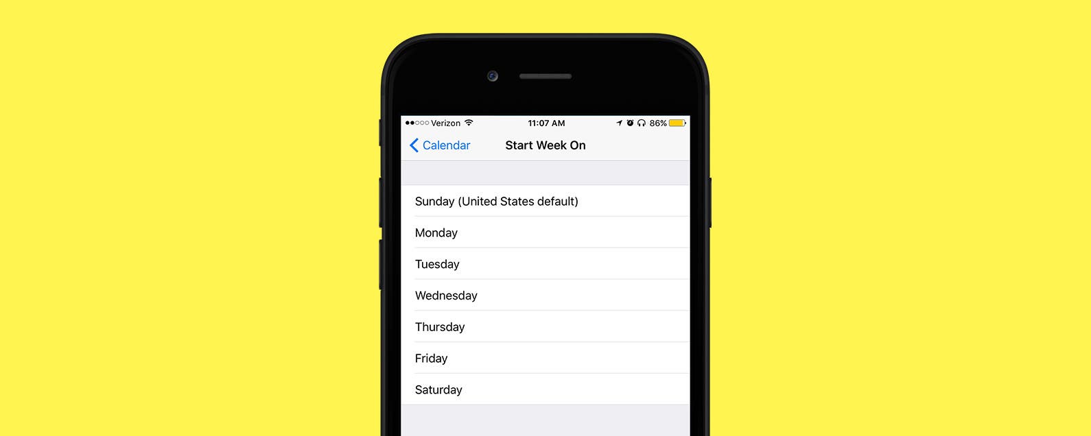 How to Change What Day Your Week Starts in the Calendar App on iPhone