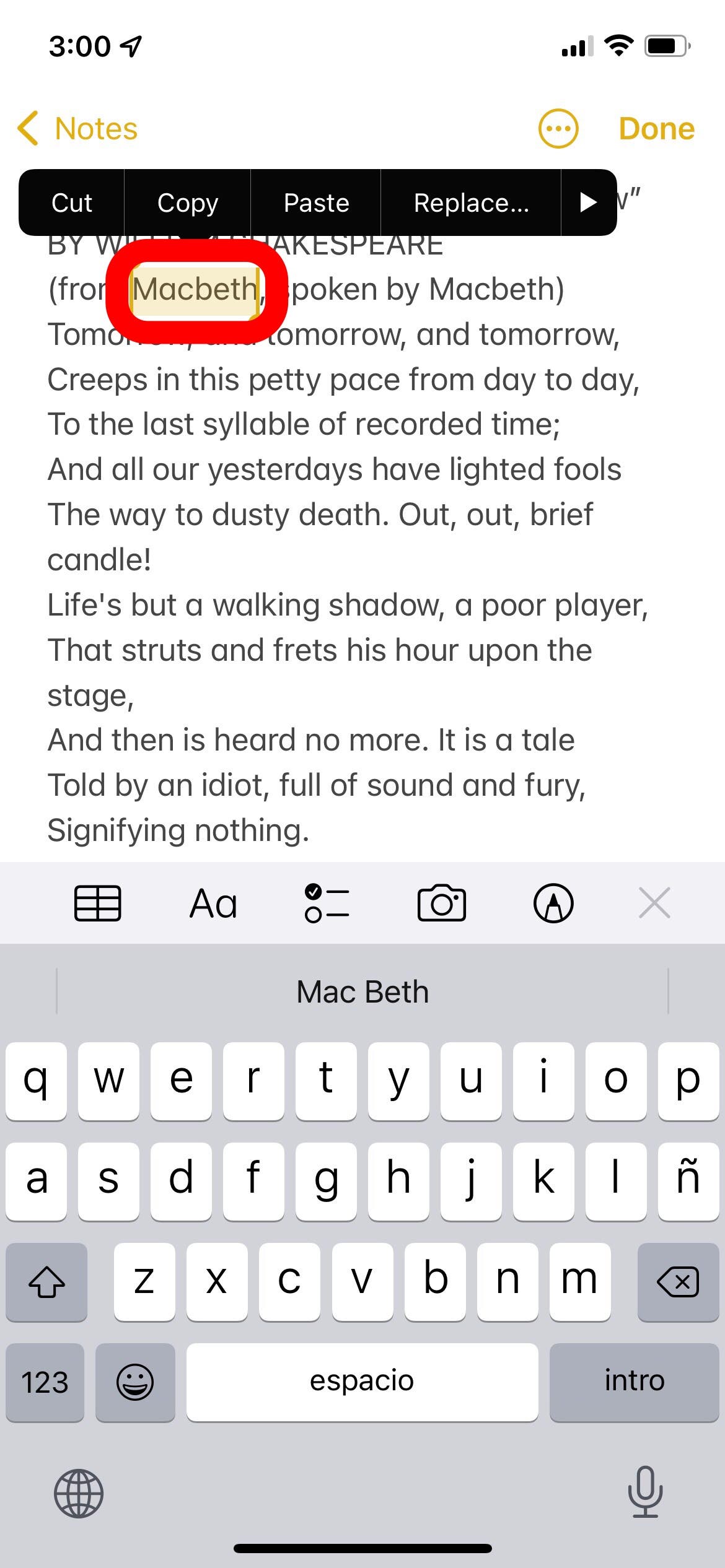 Macbeth Text Message