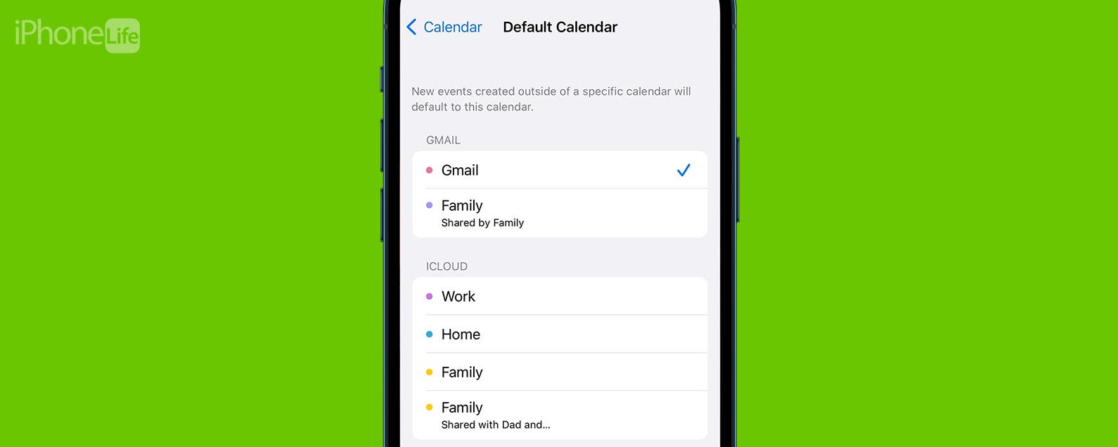 Set a Default Calendar on iPhone & iPad