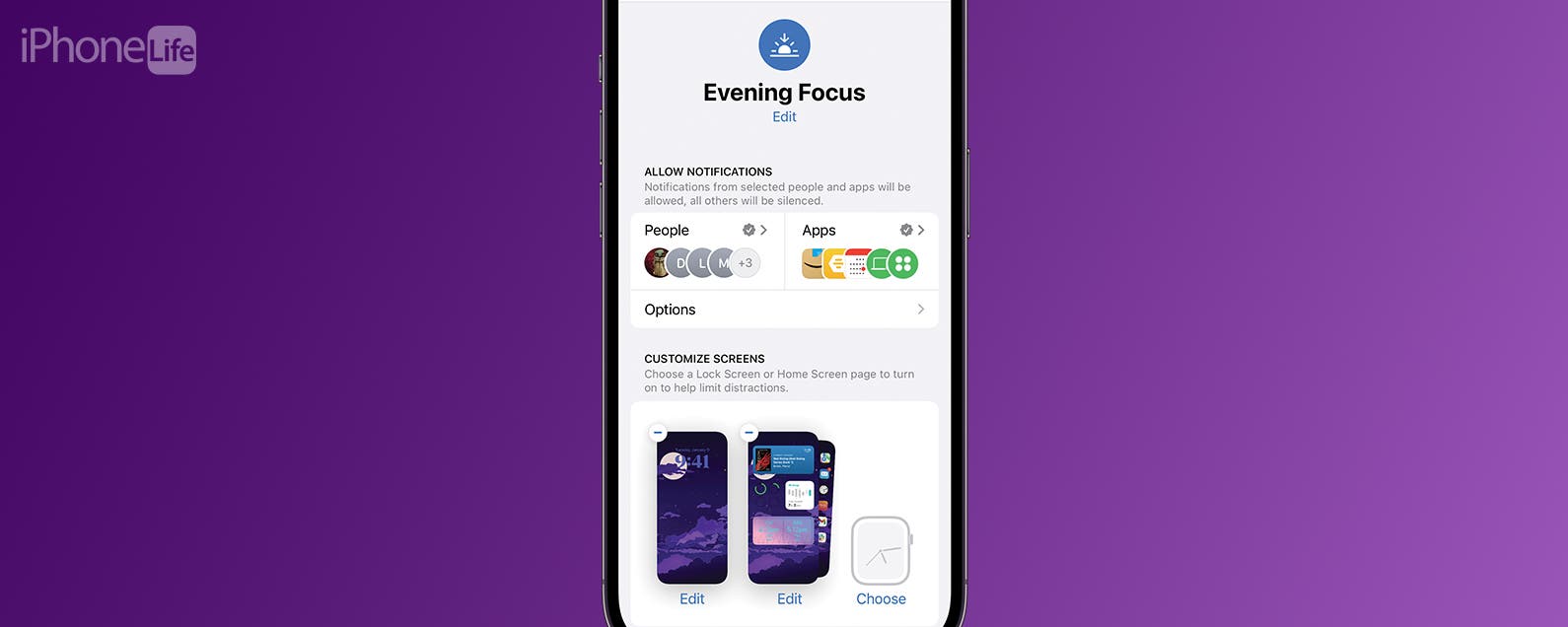 How to Set Lock Screen to Display a Focus