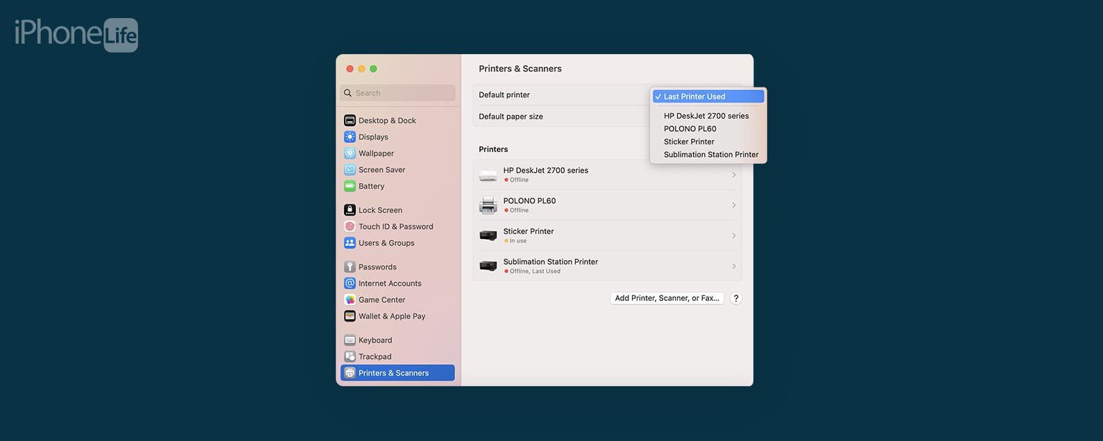 How to Set Default Printer on Mac (macOS Ventura or Earlier)