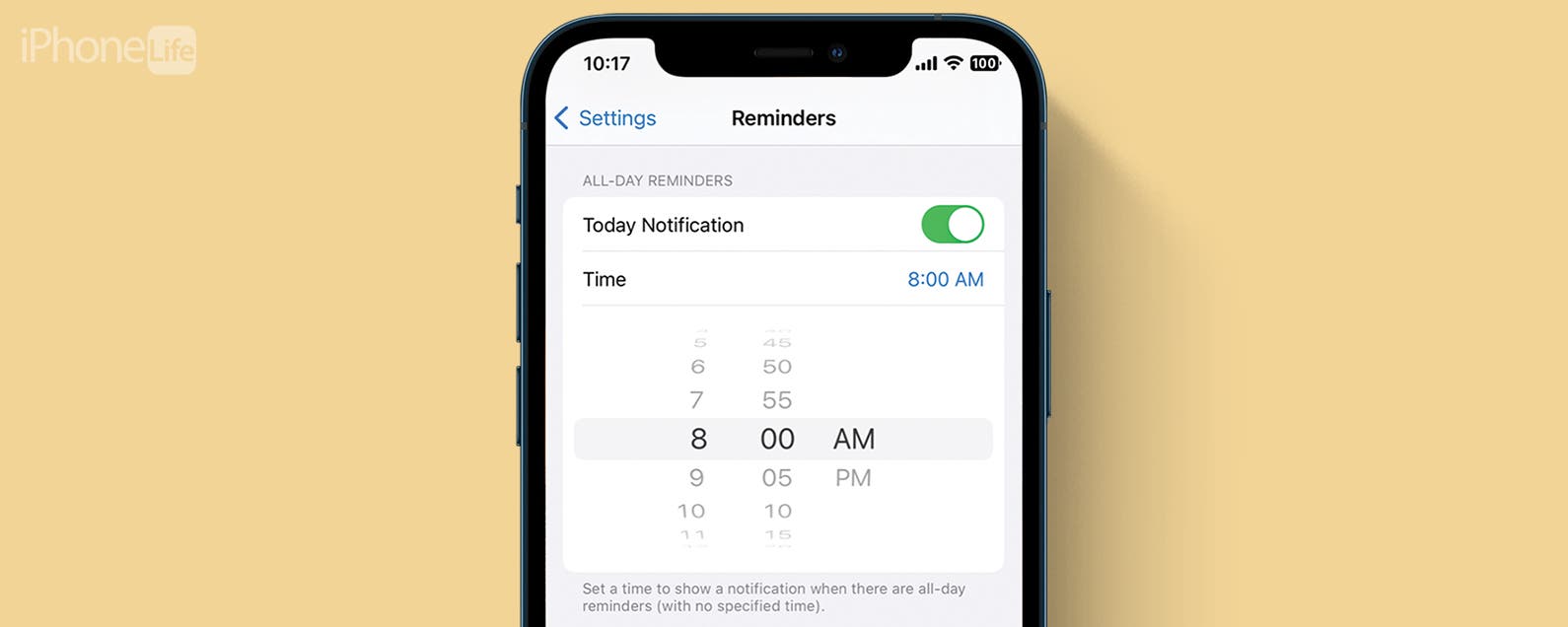 Change the Start Time of All-Day Reminders on iPhone | www.iphonelife.com