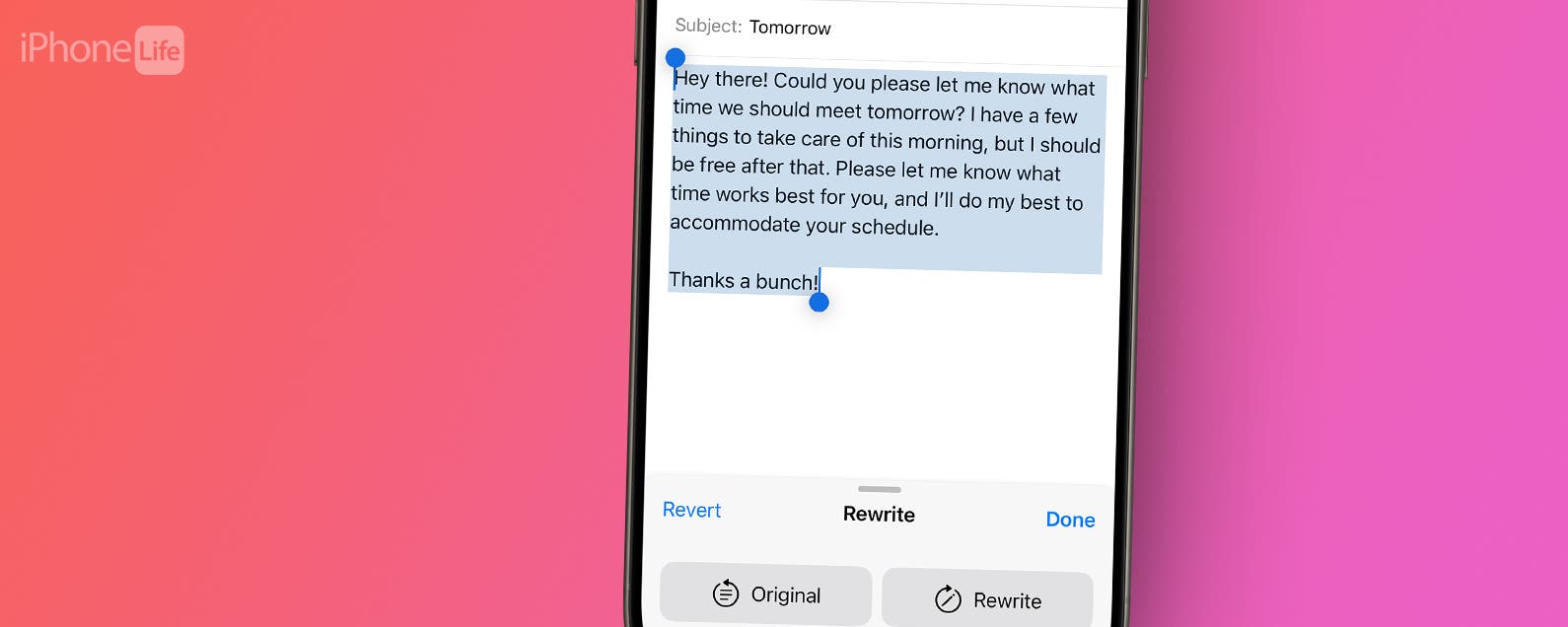 Rewrite Text in a Snap with Apple Intelligence