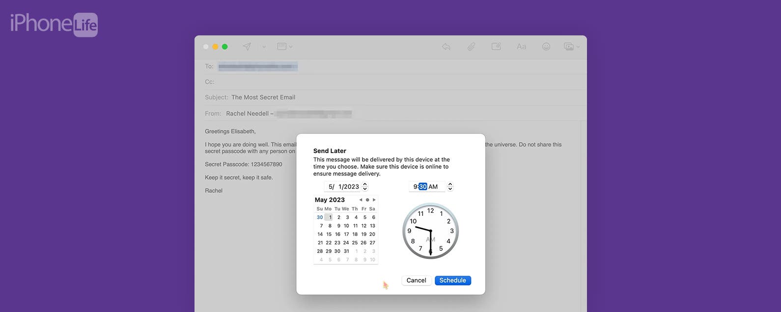 How to Schedule an Email in Apple Mail on Mac | www.iphonelife.com