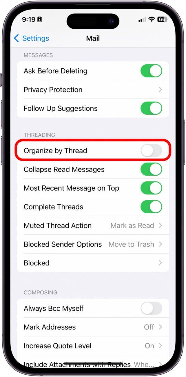 How to Turn Off Email Threads in Mail