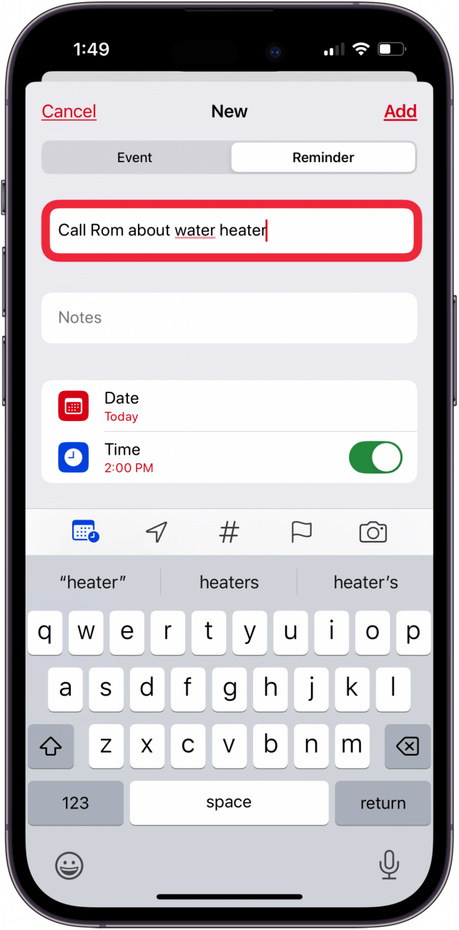 How to Create Reminders in the Calendar App on an iPhone