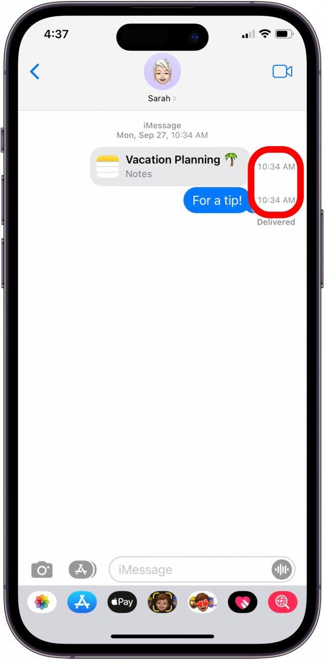 How to Show an iMessage Timestamp in One Swipe