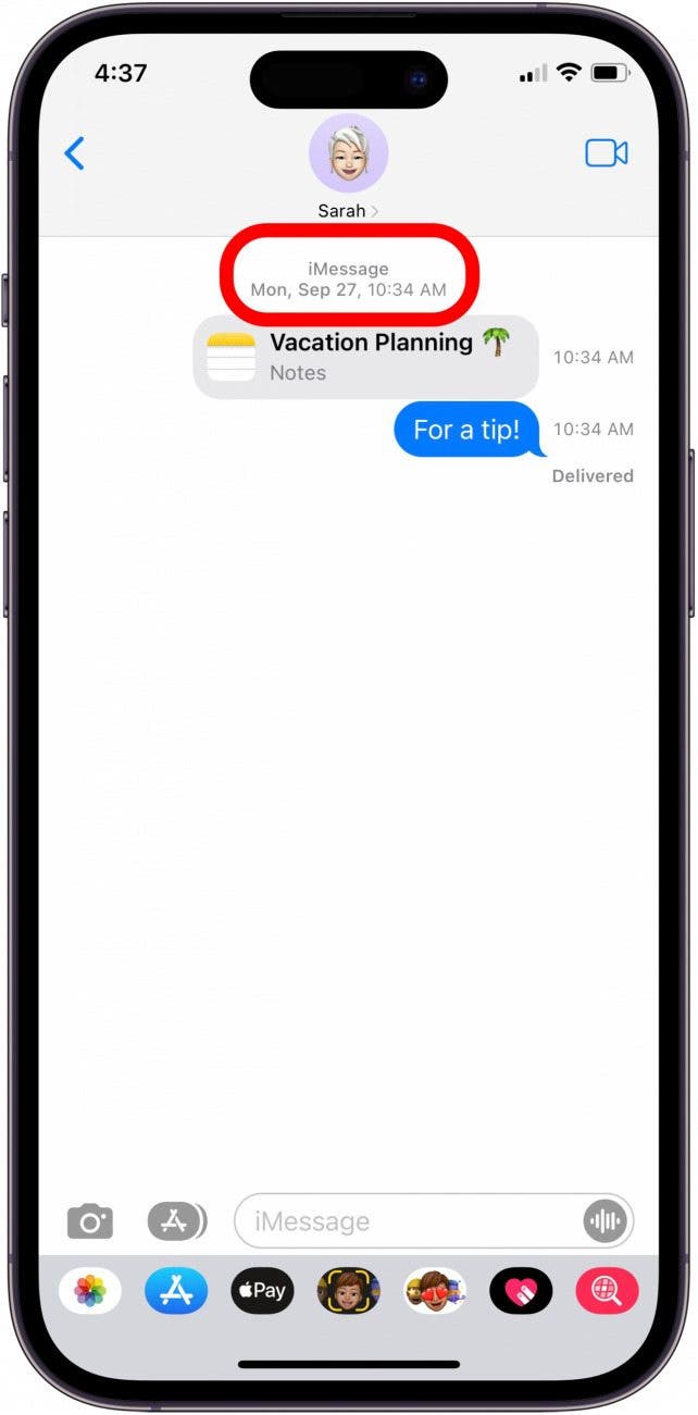 How to Show an iMessage Timestamp in One Swipe