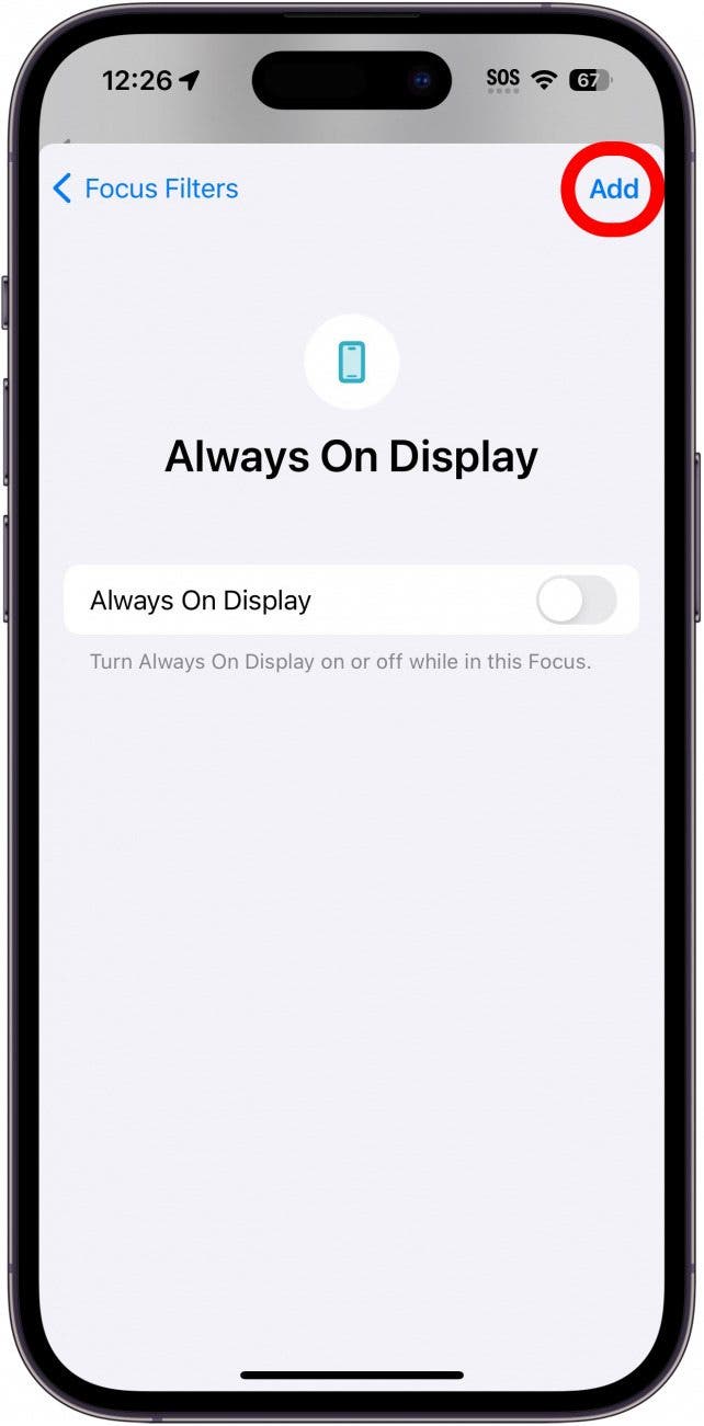 Disable the Always On Display While in a Focus
