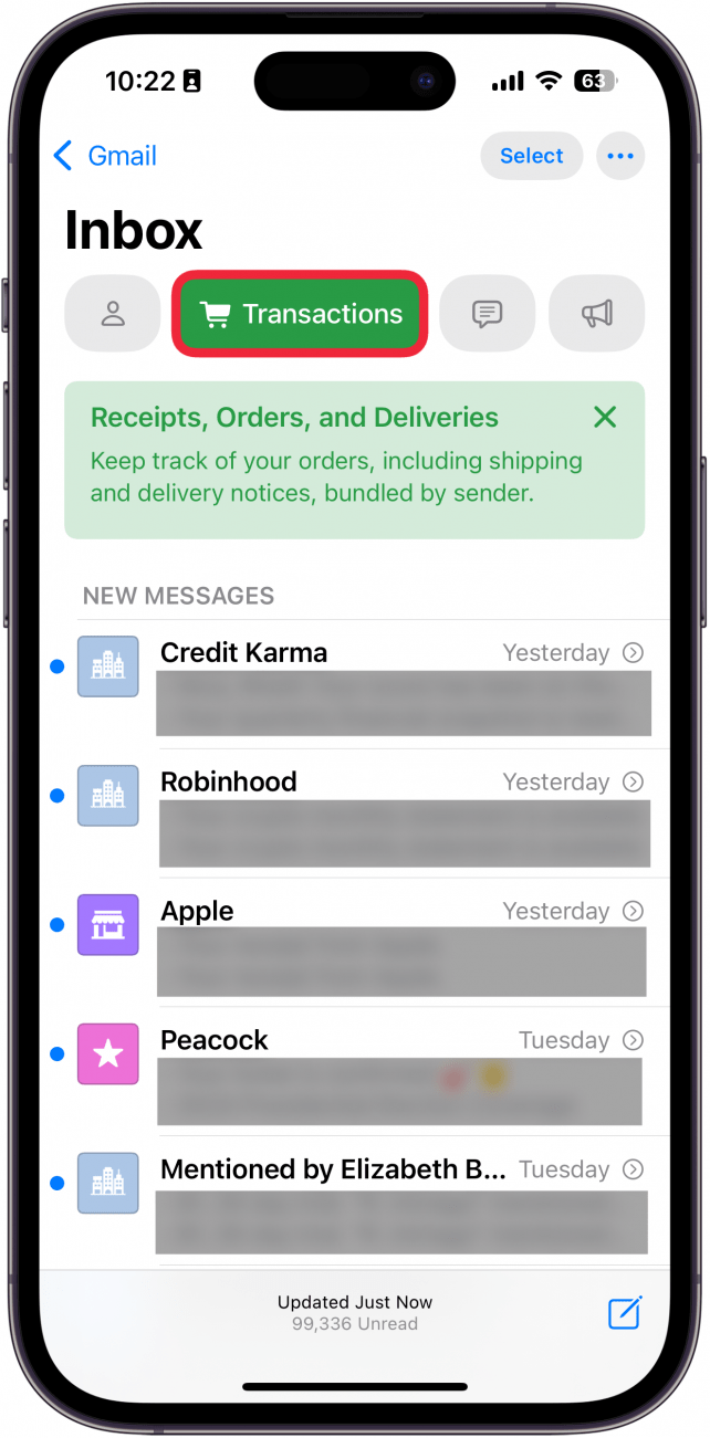 Sort Your Inbox into Categories in the Mail App