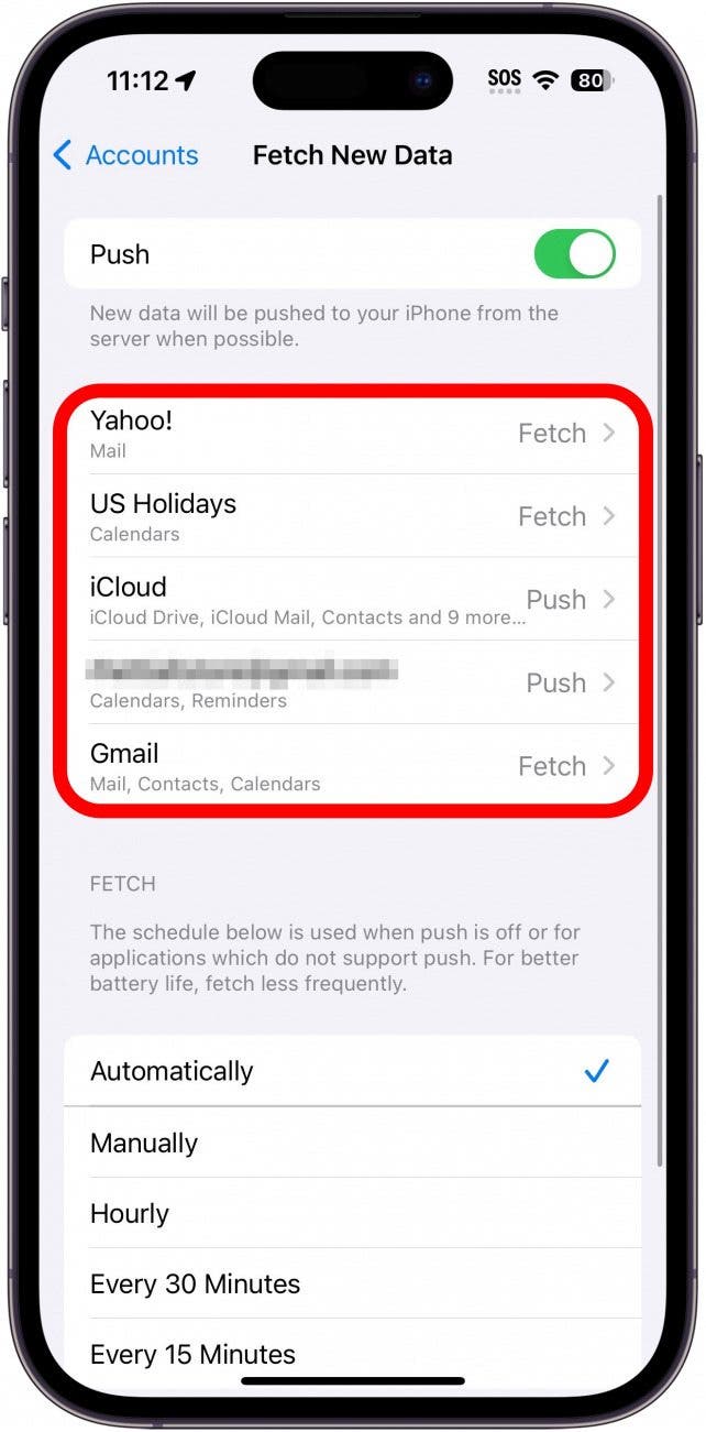 Save iPhone Battery by Changing Mail's Fetch Frequency