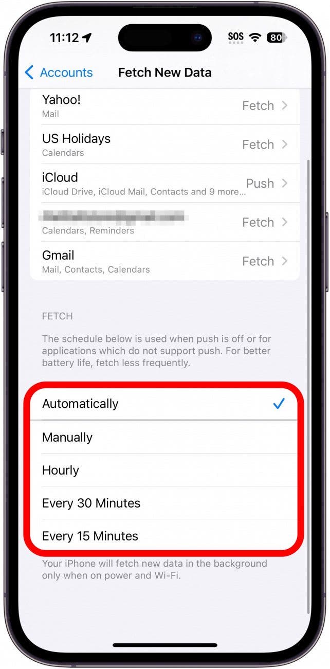 Save iPhone Battery by Changing Mail's Fetch Frequency