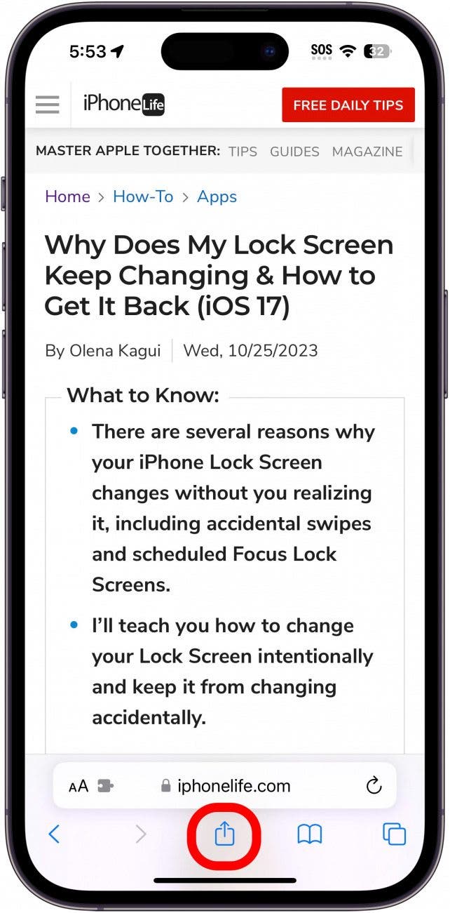 How to Share a Website to Notes