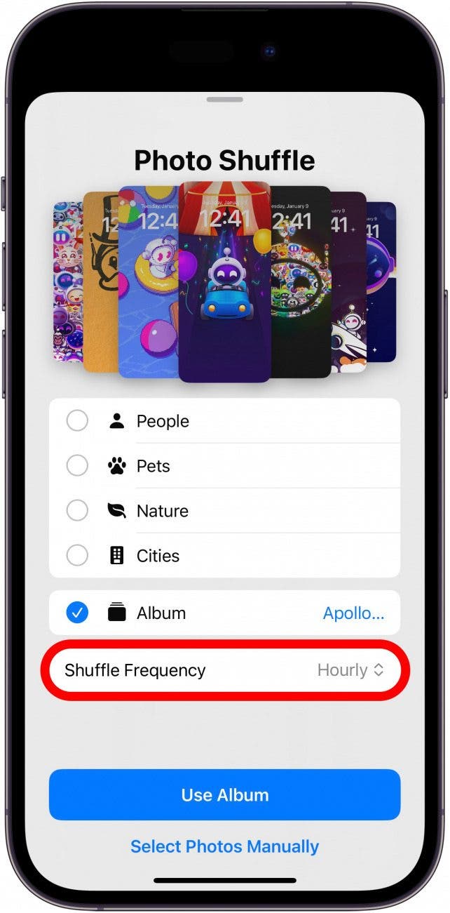 Use Photo Shuffle to See a Specific Album