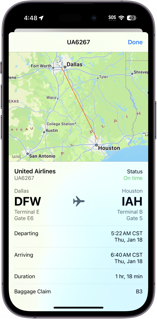Easily Look Up Flight Info from a Text Message