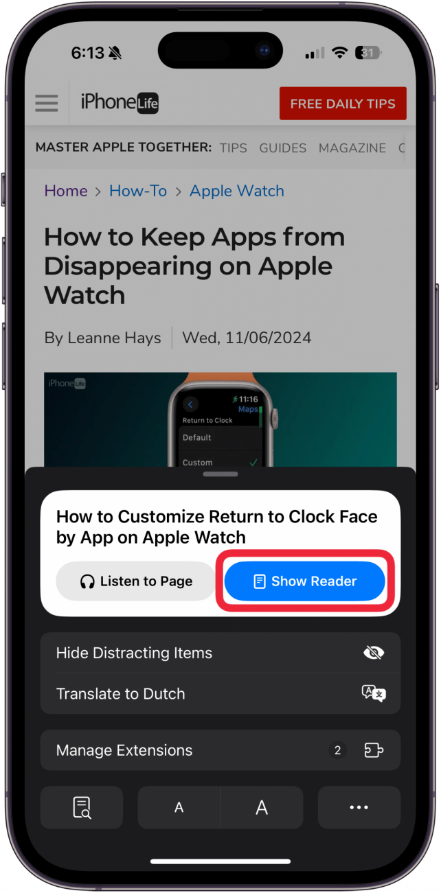 How to Summarize a Webpage in Safari (iOS 18)