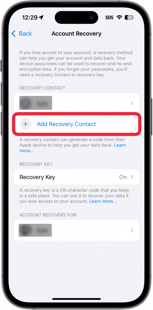 Add or Remove Recovery Contacts from Your Apple ID