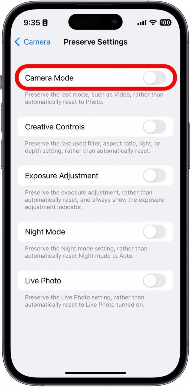 How to Preserve Settings in Camera on iPhone