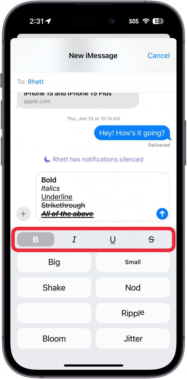 New Text Effects for Messages in iOS 18