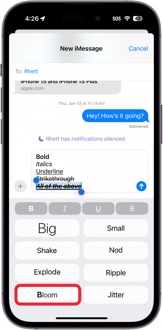 New Text Effects for Messages in iOS 18