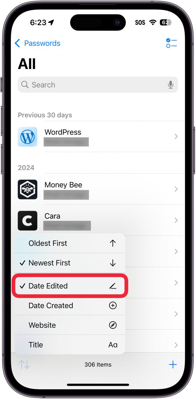 Sort Your Passwords in the Passwords App (iOS 18)