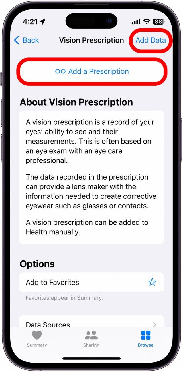 Add Your Vision Prescription to the Health App