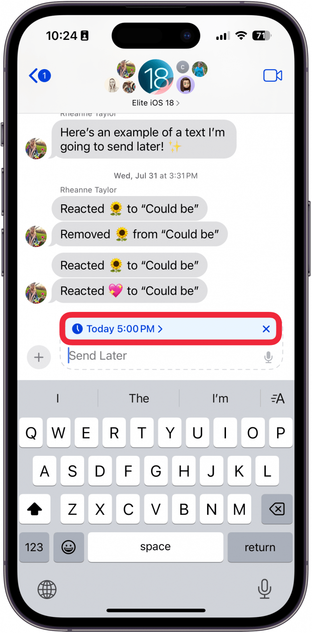 Schedule Messages to Send Later with iOS 18