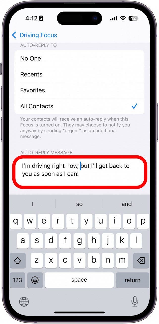 How to Auto Reply to Texts in iPhone Focus Mode