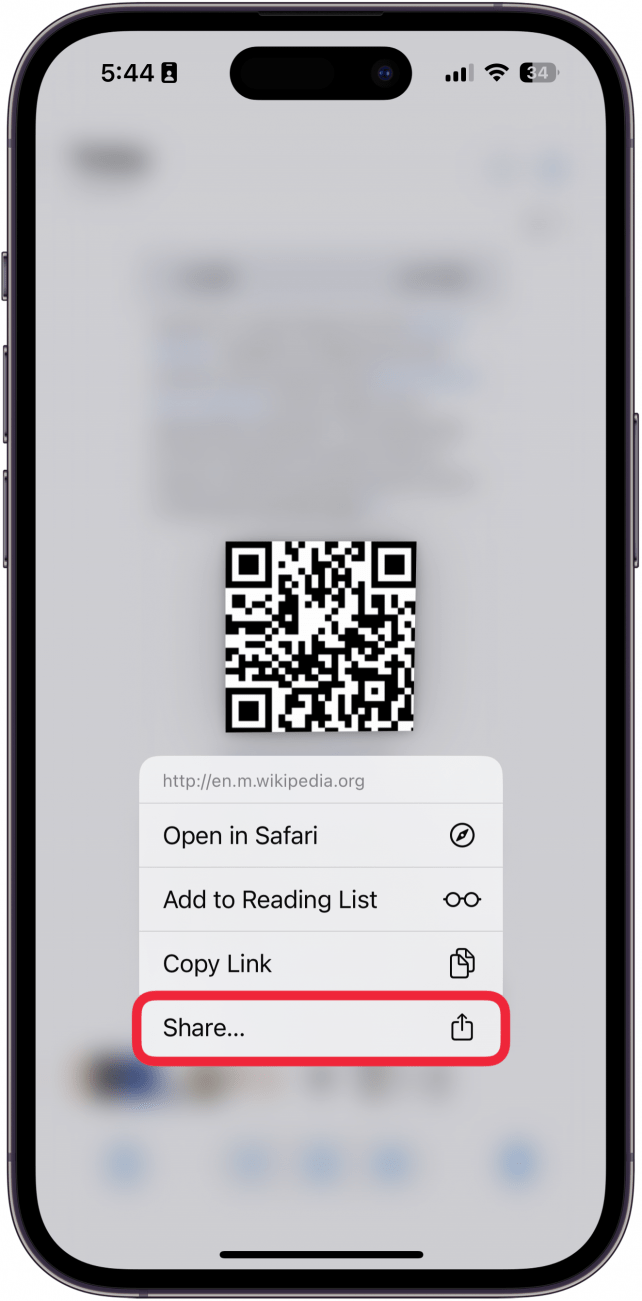 Scan a QR Code on Your iPhone in Text or Email