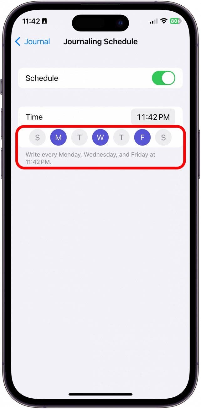 How to Create a Schedule in the Journal App