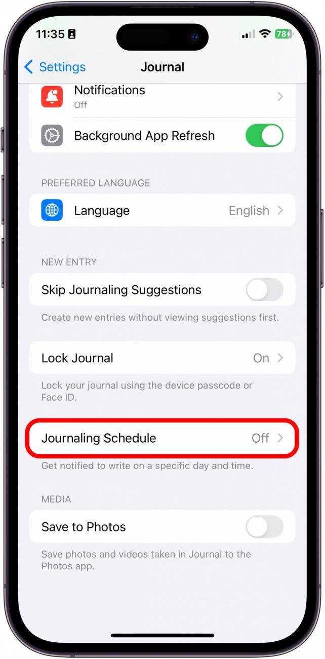 How to Create a Schedule in the Journal App