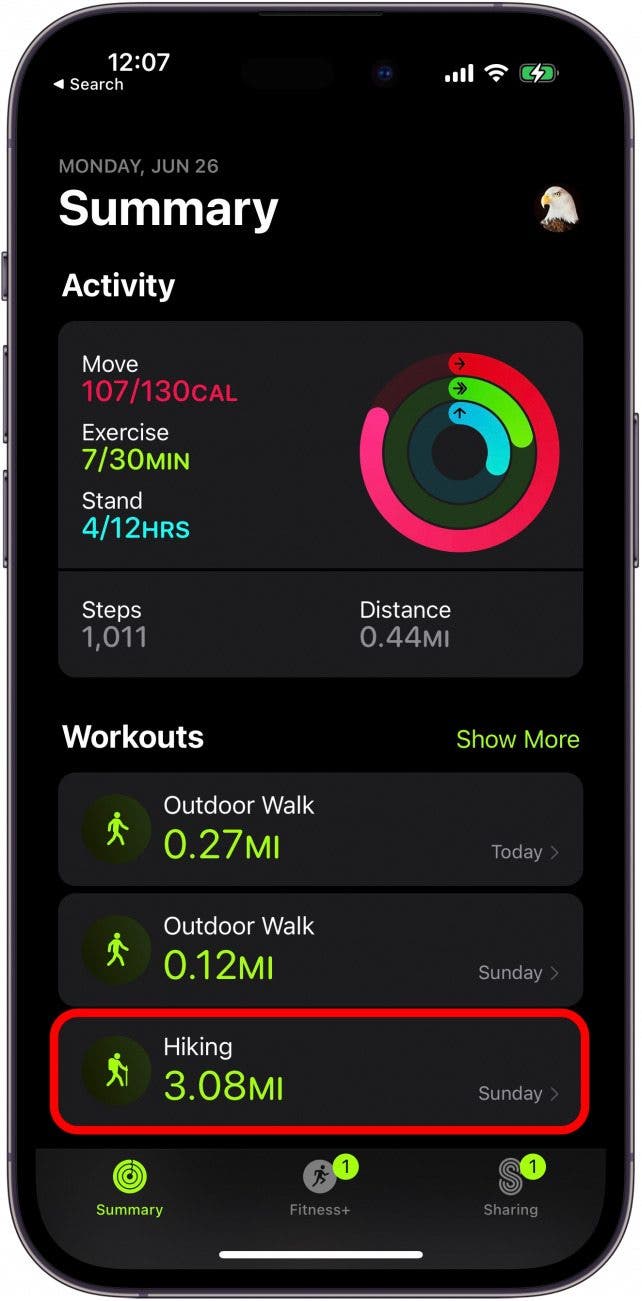 How to See Map of Your Last Hike in the Fitness App