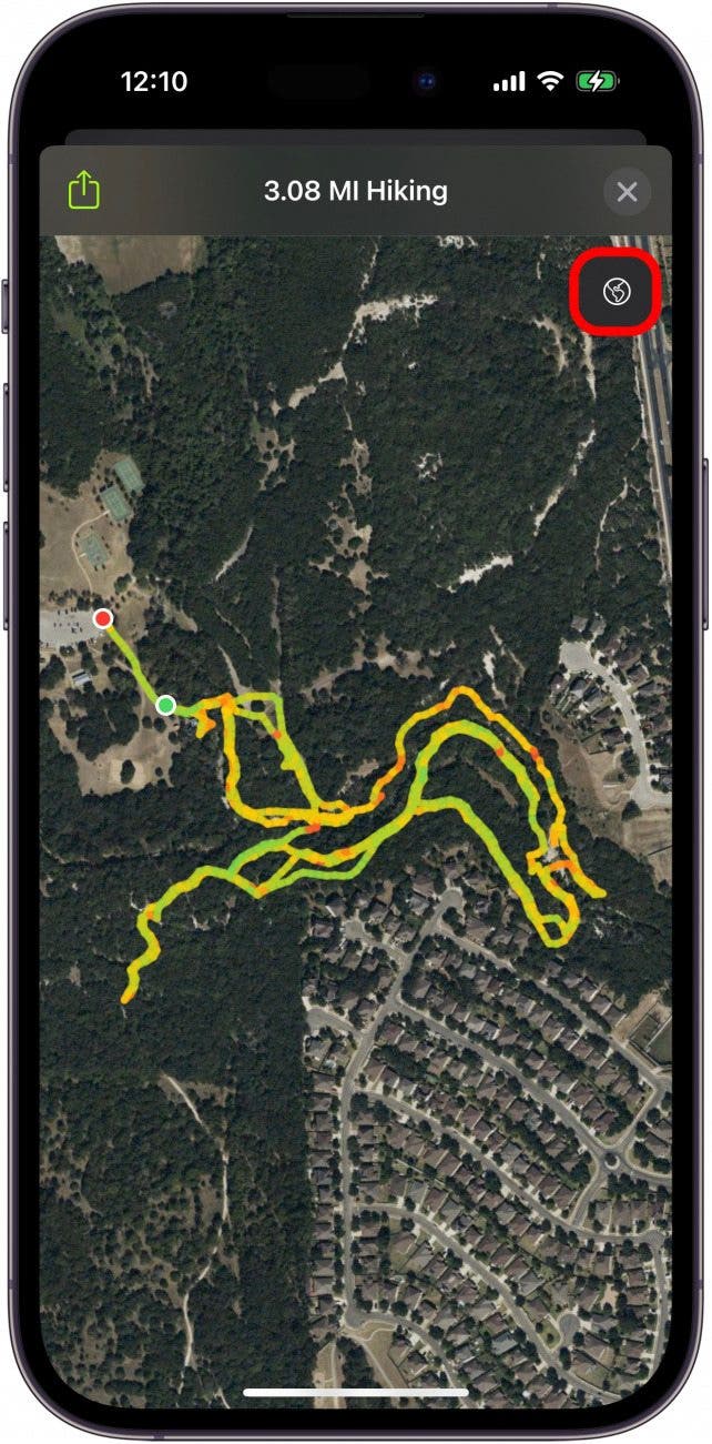 How to See Map of Your Last Hike in the Fitness App