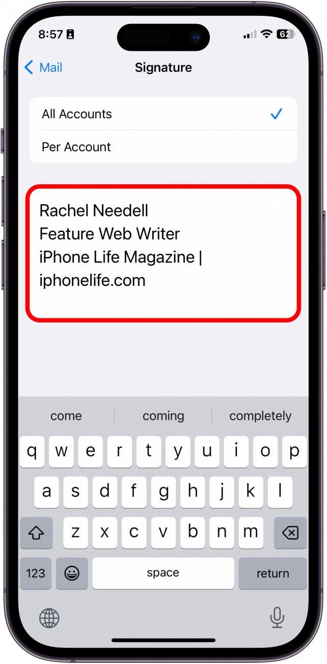 How to Remove Sent from my iPhone Email Signature