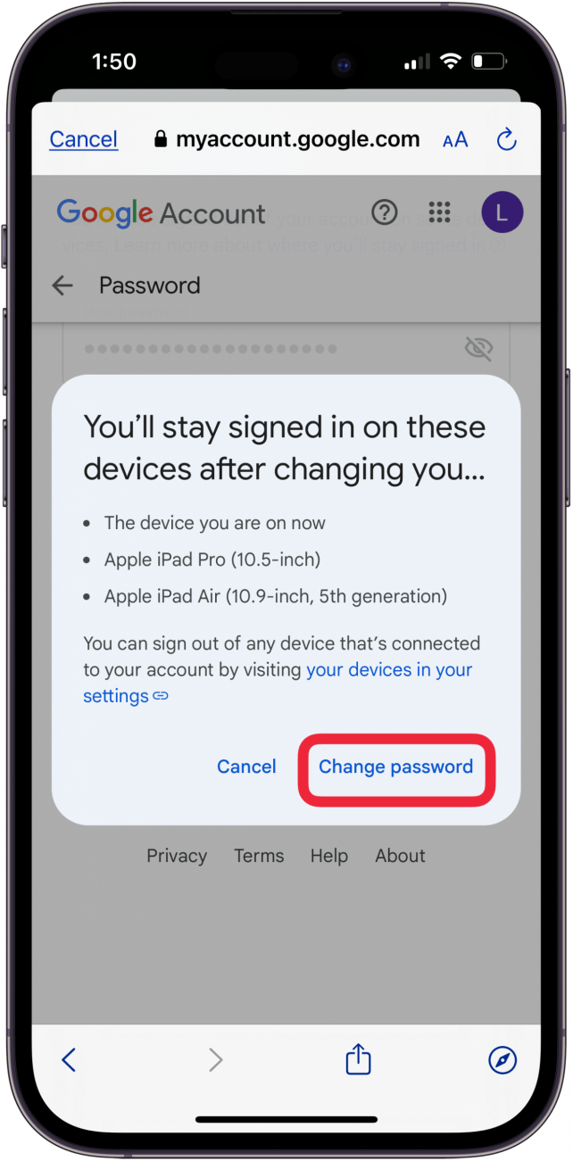 How to Change Your Google Password on iPhone & iPad