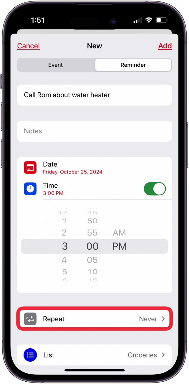 How to Create Reminders in the Calendar App on an iPhone