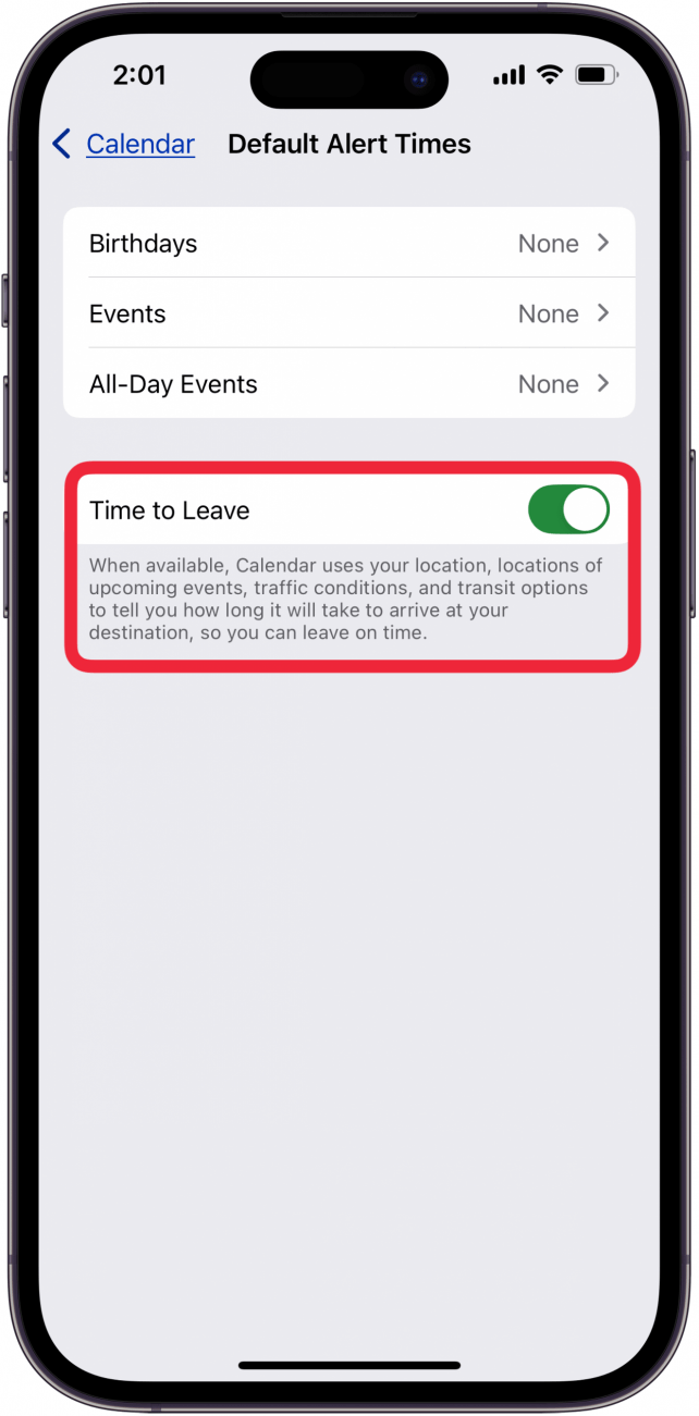 How to Turn On & Use Time to Leave Alerts in the Calendar App