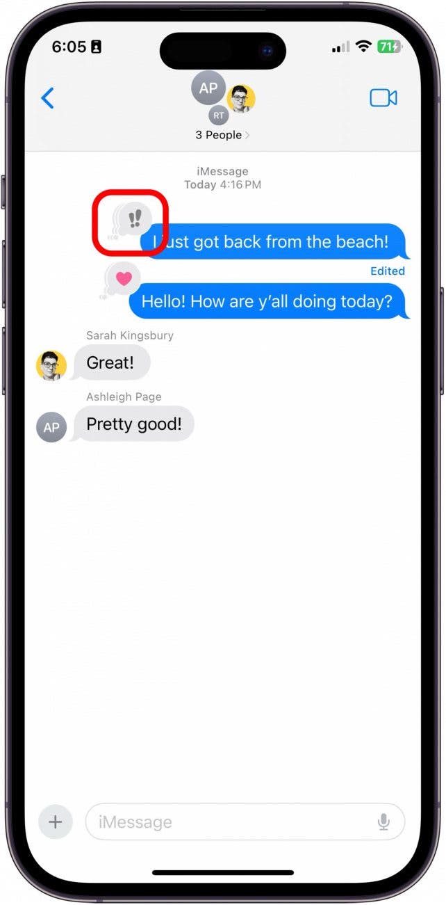 How to View Reactions to Messages in Group Chats