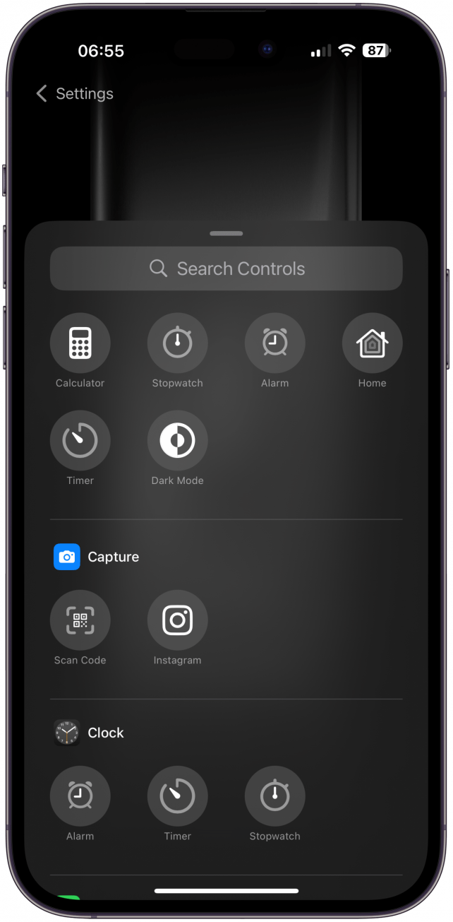 Every Option in the New Control Gallery Explained