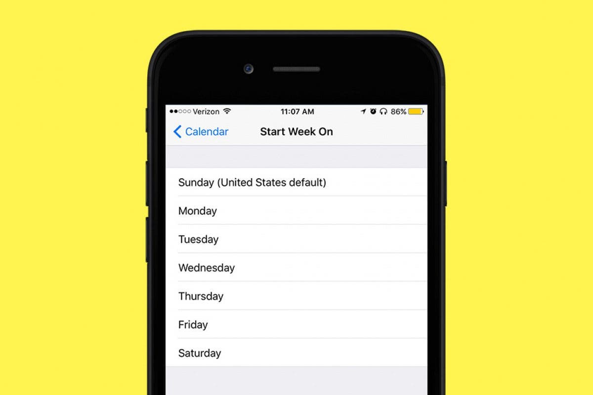 How to Change What Day Your Week Starts in the Calendar App on iPhone