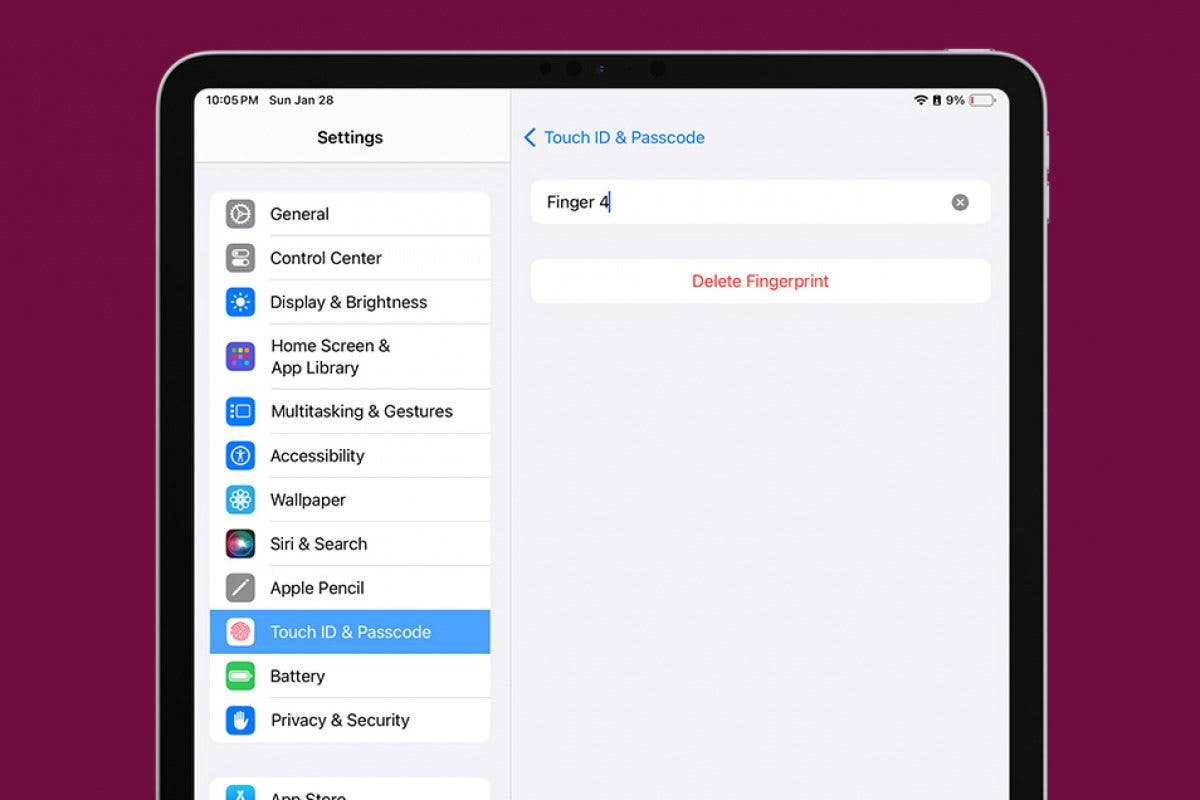Delete Unknown Fingerprints from Your iPad (or iPhone)