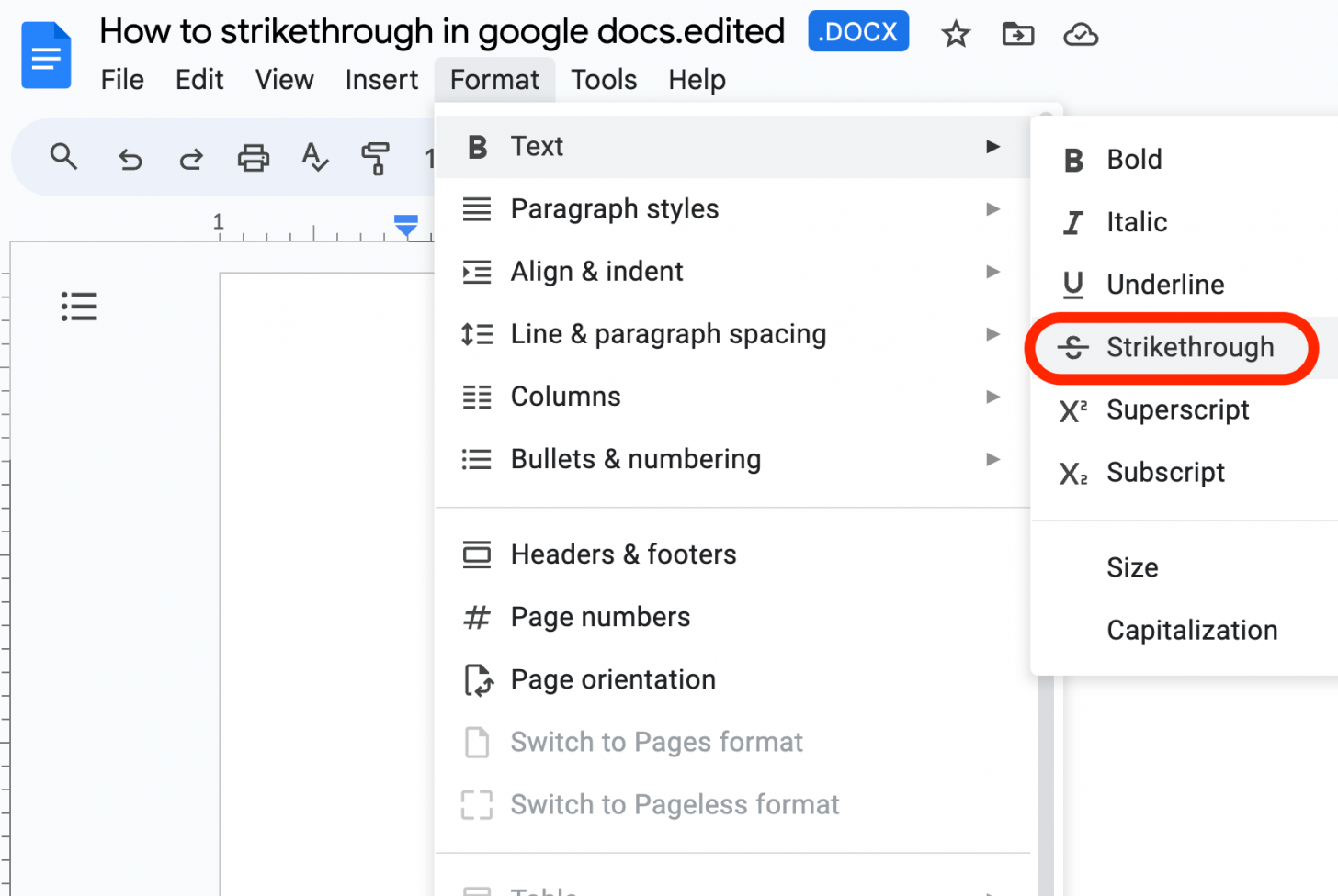 How to Add Strikethrough Text in Google Docs
