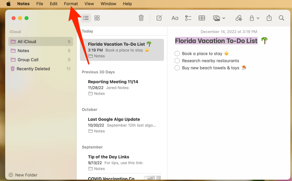 Easily Change Text Colors in Your Mac Notes App | www.iphonelife.com