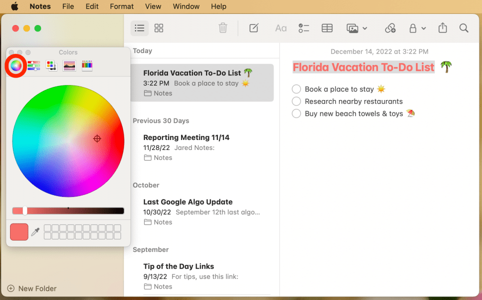 Easily Change Text Colors in Your Mac Notes App | www.iphonelife.com