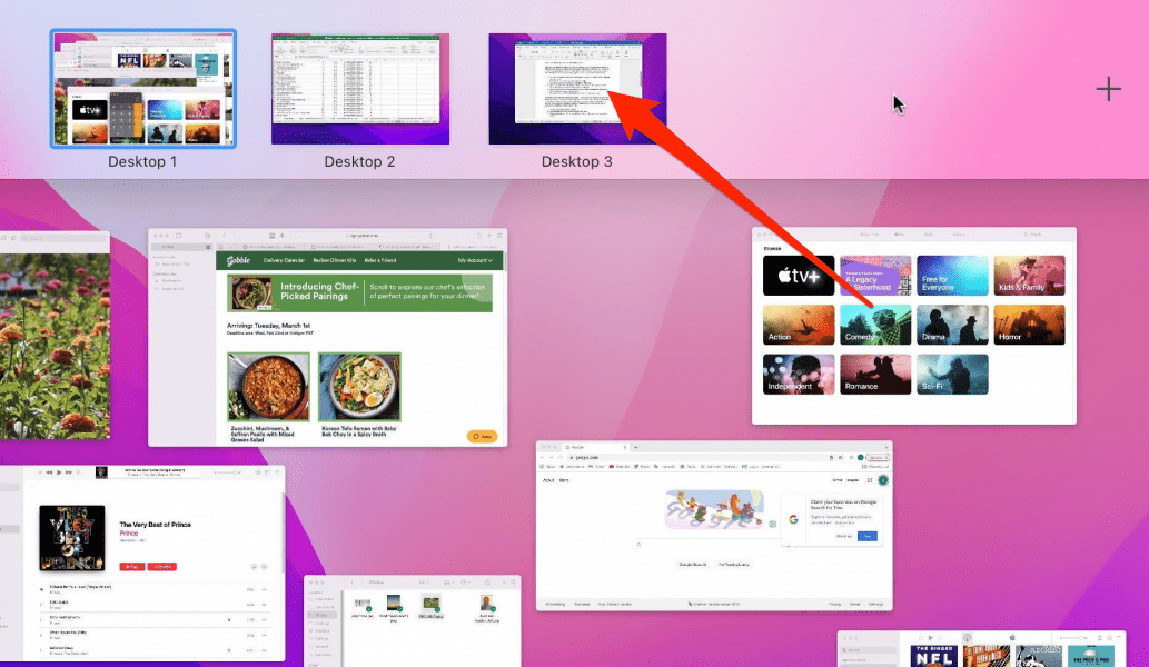 How to See All Open Windows on Mac using Mission Control