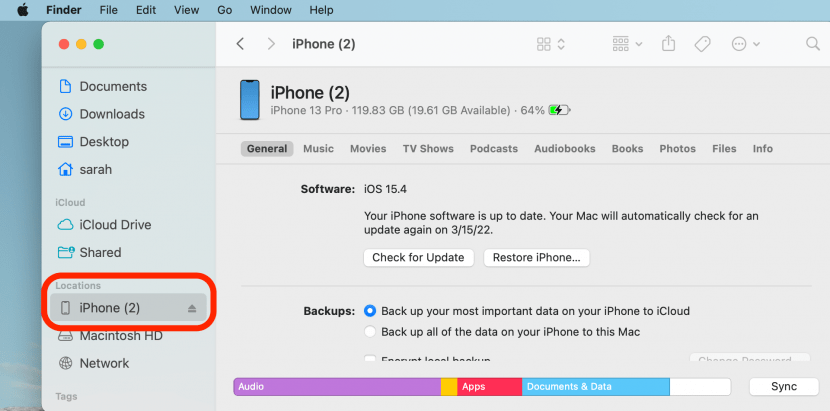How to Restore Backup to iPhone Using Finder