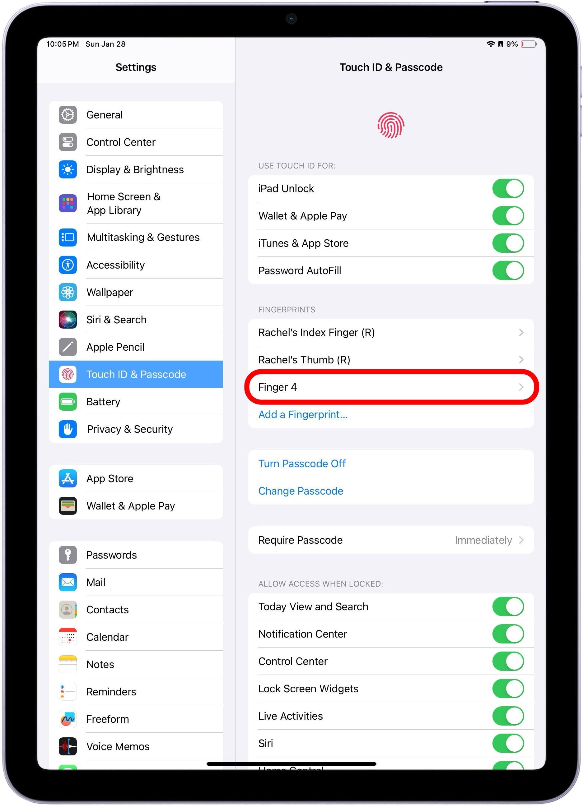 Delete Unknown Fingerprints from Your iPad (or iPhone)