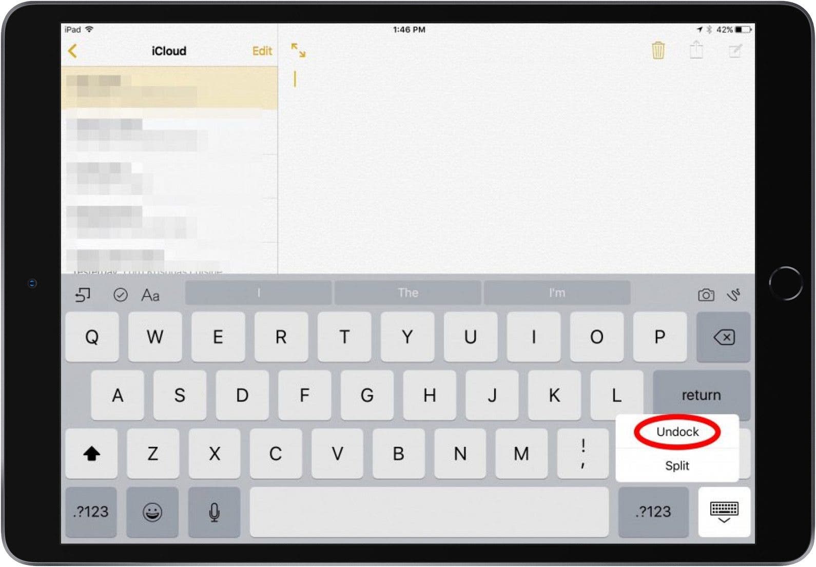 How to Undock the iPad Keyboard and Move it Around the Screen