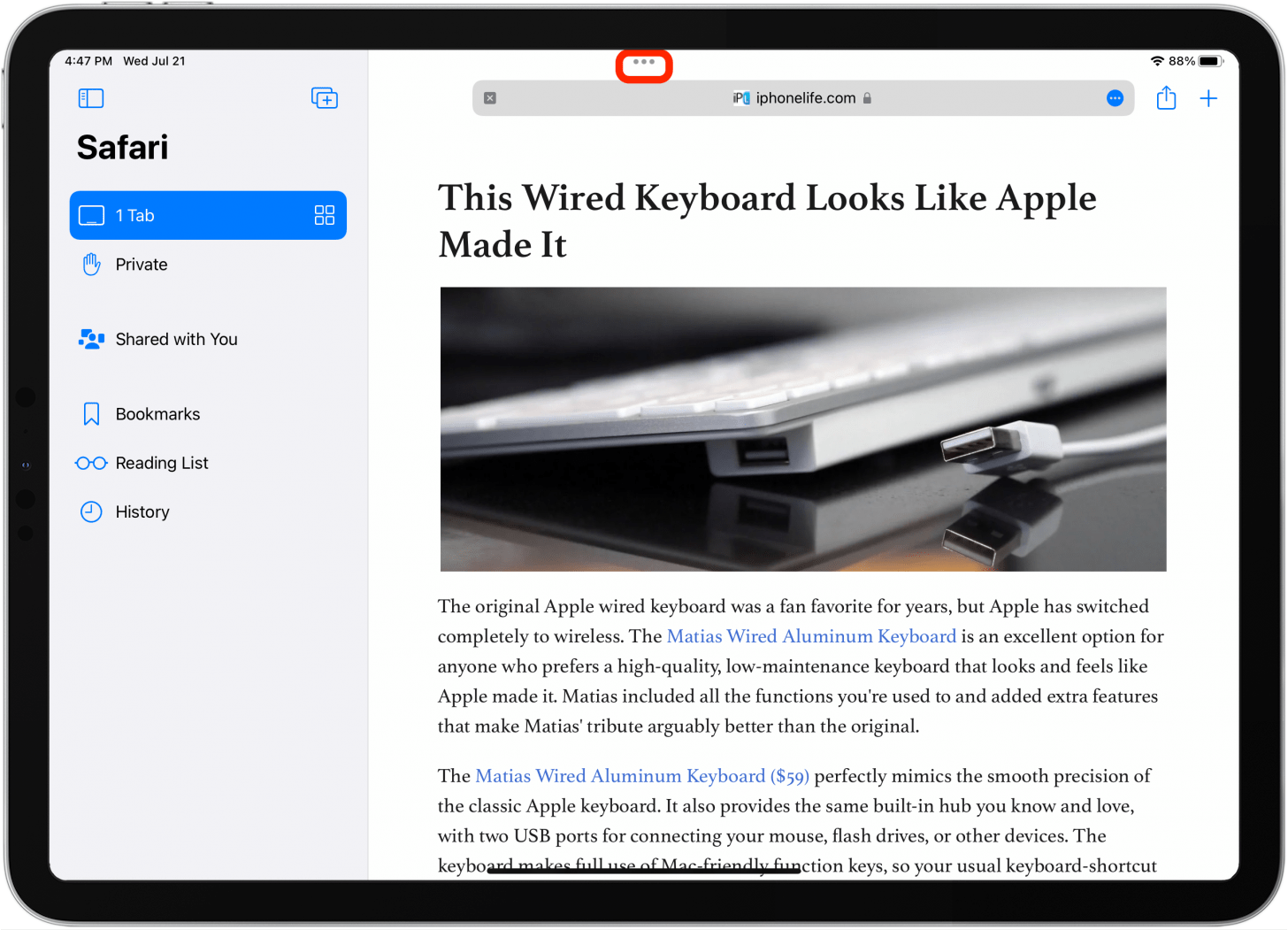 Ipad Safari Screenshot