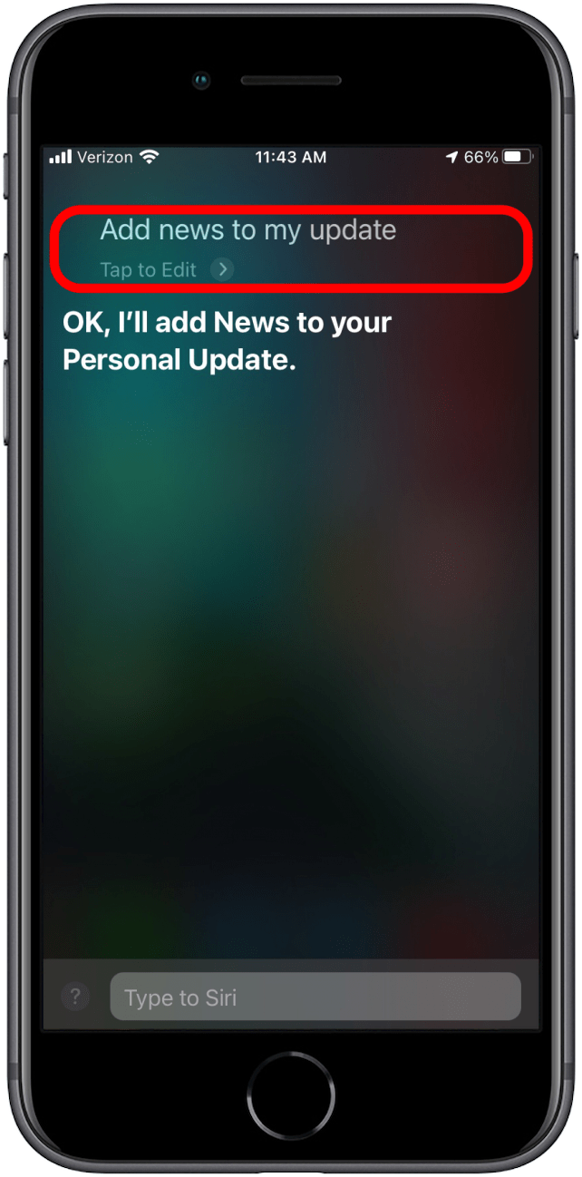 How to Customize What's My Update Siri Feature